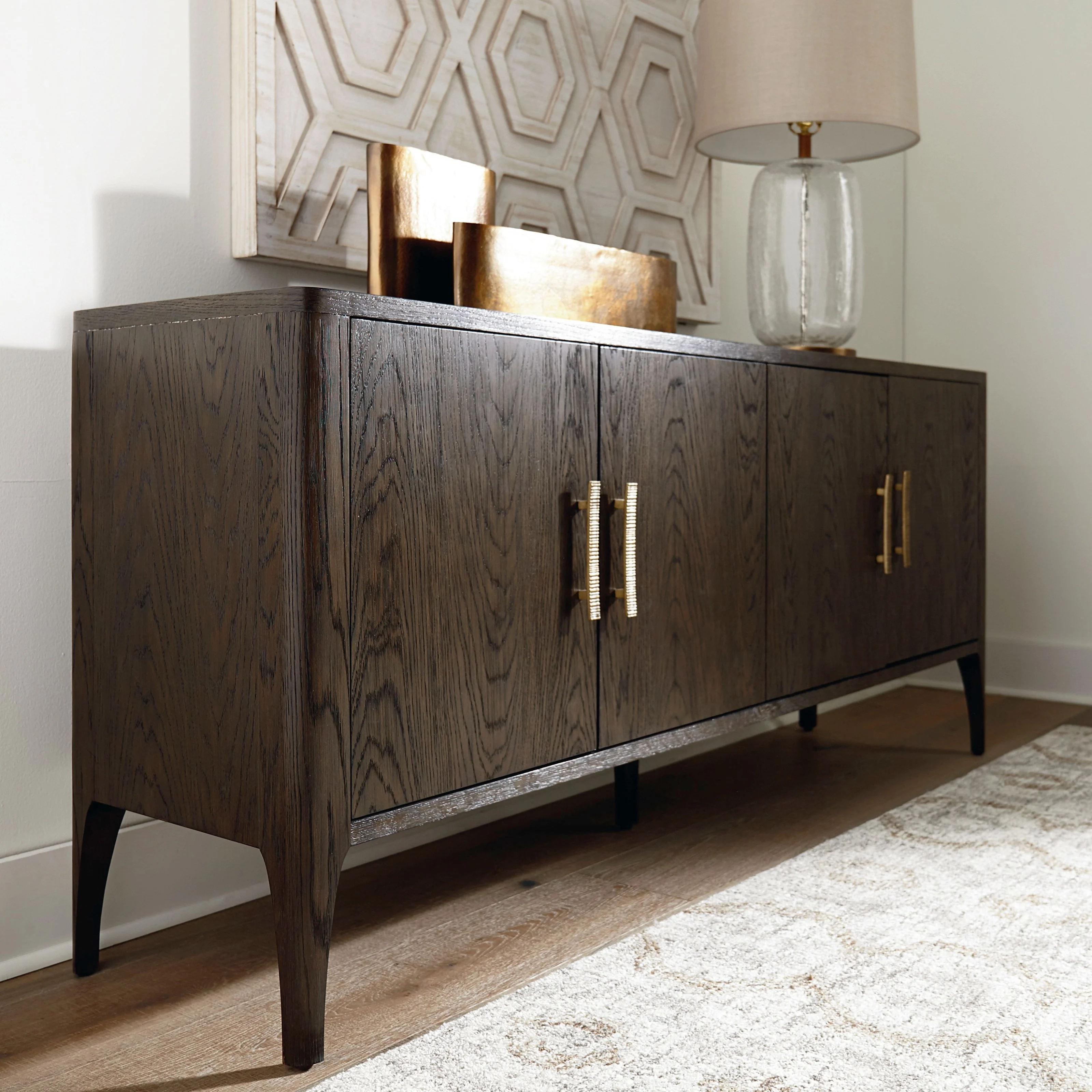 Bassett Modern - Astor and Rivoli 4523-0308 Modern Sideboard with Adjustable Shelves ...